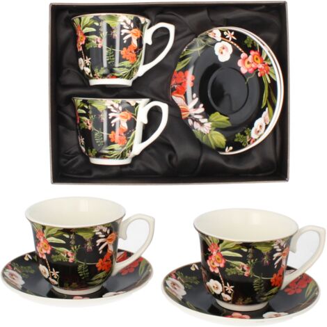 Service à café Livello en porcelaine, 2 tasses et soucoupes 250 ml