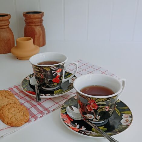 Service à café Livello en porcelaine, 2 tasses et soucoupes 250 ml