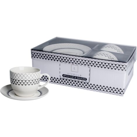 Service à café Livello en porcelaine, 2 tasses et soucoupes 250 ml
