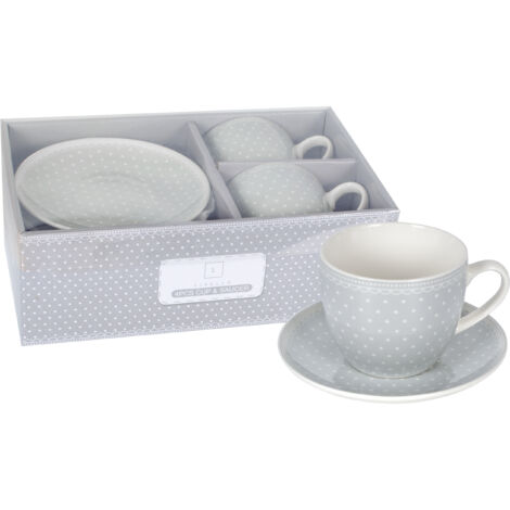 Service à café Livello en porcelaine, 2 tasses et soucoupes 250 ml