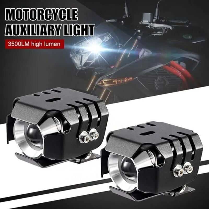 2pcs Feux Additionnels Moto Paire de Phares LED de Moto Longue Portee ...