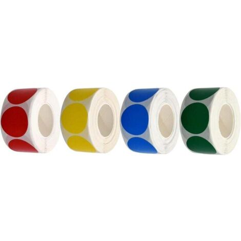 Gommettes Rondes Multicolore 4 Rouleaux Rouge, Jaune, Vert, Bleu ...