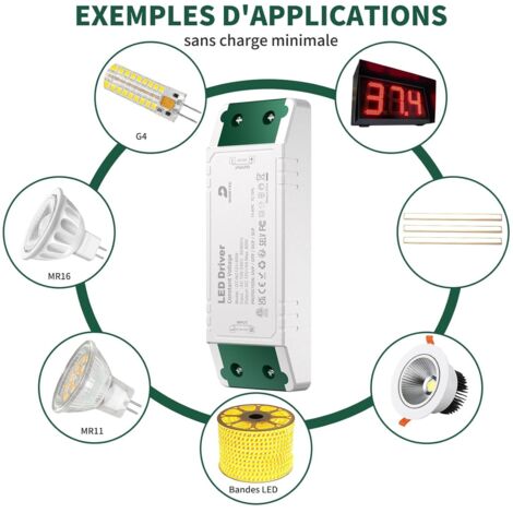 Transformateur 220V 12V LED 60W Driver Alimentation 5A, Conducteur ...