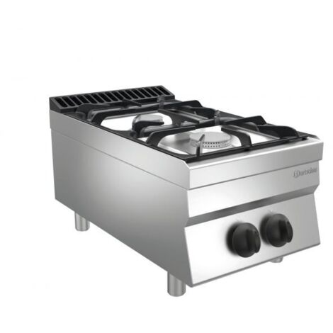 Fourneau inox à gaz 2 feux en fonte émaillée, à poser, 7700 W