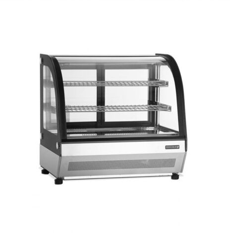 Vitrine inox ventilée positive de service 60 Litres, 2 portes ...