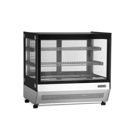 Vitrine inox ventilée positive de service 67 Litres, 2 portes ...