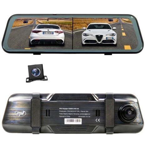Caméra DVR pour voiture PNI Voyager S2800 UHD 4K 170° rétroviseur, IPS ...