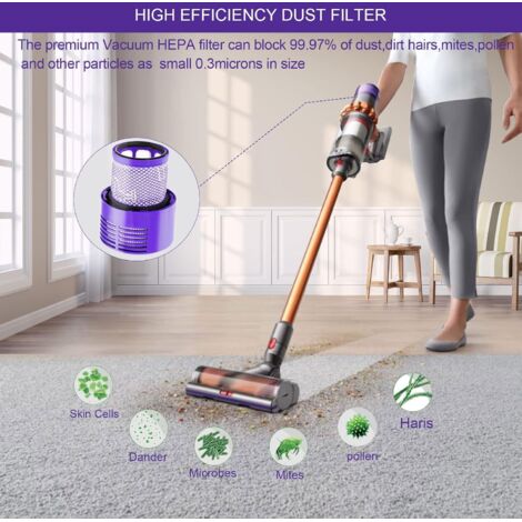 2 Paquet Lavables Réutilisables Filtre de Remplacement pour Dyson V10 ...