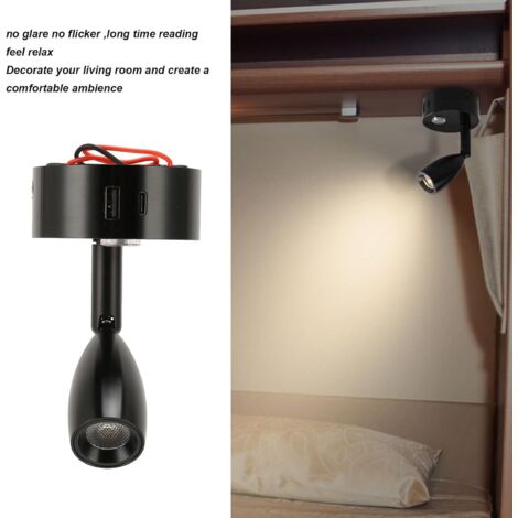 Lampe de Lecture pour Camping-car, 12 V LED 3 Couleurs à intensité ...