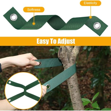 Lot de 12 sangles d'arbre avec œillets pour tuteur/tuteur/tuteur/tuteur ...