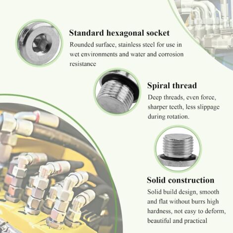 Bouchon Obturateur d'Obturation 1/2" en Acier Carbone Robinet, 3 Pièces ...