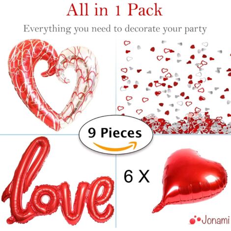 Décoration Romantique,1 Ballon Love XXL,1 Balloon Coeur Geant, 6 ...