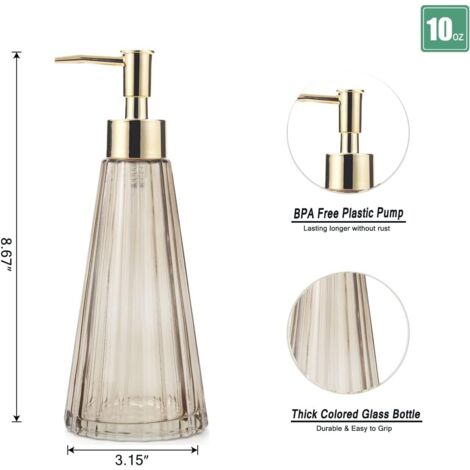 Glass Liquid Soap Dispenser for Bathroom Kitchen Soap Dispenser Glass ...