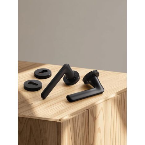 Black Door Handle Denture Trim Brushed Matte Stainless Steel Handle for ...