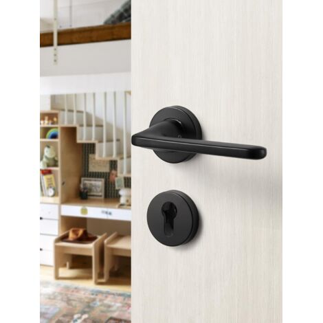 Black Door Handle Denture Trim Brushed Matte Stainless Steel Handle for ...