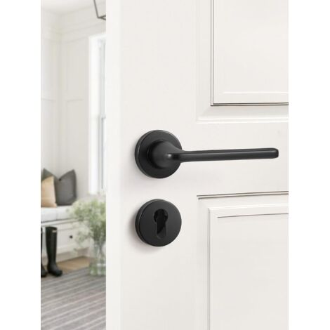 Black Door Handle Denture Trim Brushed Matte Stainless Steel Handle for ...