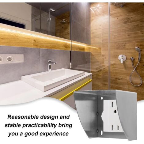Stainless Switch Cover, 9 × 8.7 cm Waterproof External Socket Cover ...