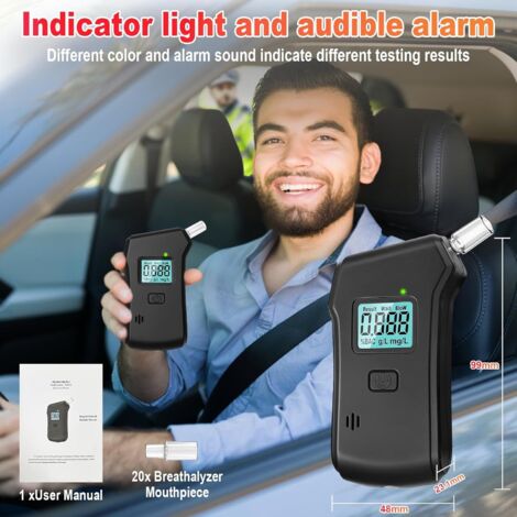 Electronic Breathalyser, High Precision Alcohol Tester with Digital LCD ...