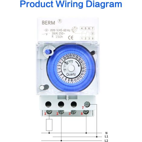 Waterproof Mechanical Timer, Programmable Clock 24 Hour Programmer for Electric Water Heater, AC230V