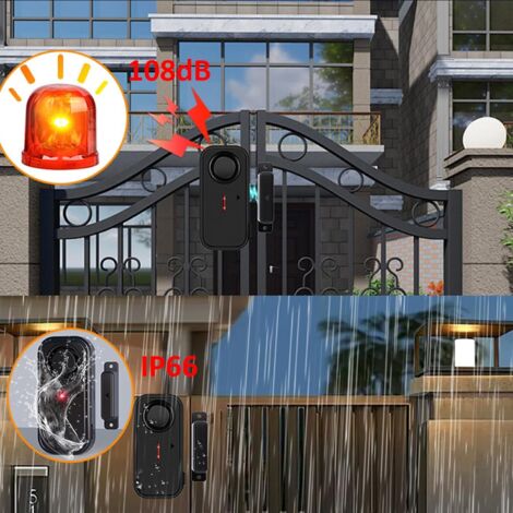 wireless door alarm when opened with remote window sensor kids security ...