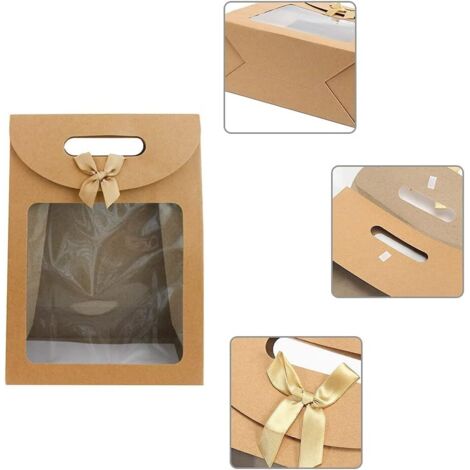 Sacs cadeaux, boîtes cadeaux en papier kraft, sacs cadeaux avec ...