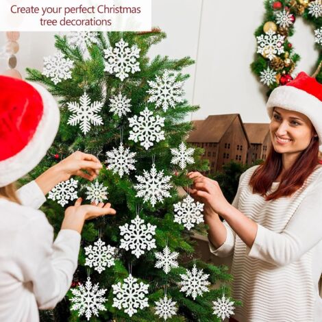 Flocon neige décoration Noël blanche, sapin suspension Noël hiver ...