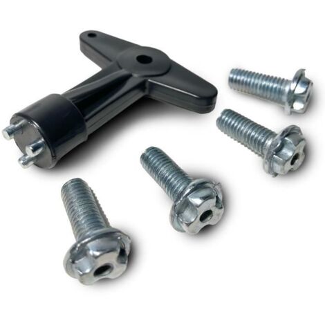 4 vis + clé pour fixation moyeu de jante centre de roue Renault Opel ...