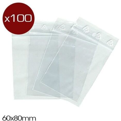 Boîte de 100 sachets zip 50µ 60x80mm