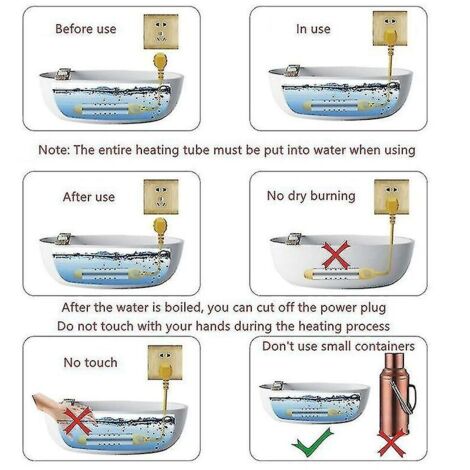 Electric Water Heater Boiler Water Heating Portable Heating Rod Quickly ...