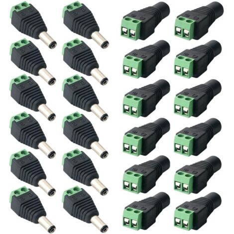 24Pcs Professionnel DC Connecteur Plug, Barrel 12V DC Power Jack ...