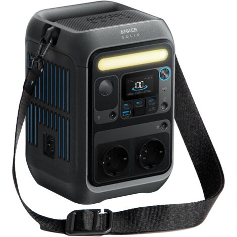 Kit Powerstation Anker SOLIX C300X AC mit Bifaziales Solarpanel 100 W ...