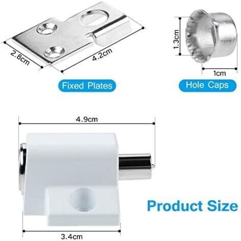 2 x Verrous de Porte Patio Coulissants Blancs Fixés Serrure de Sécurité ...