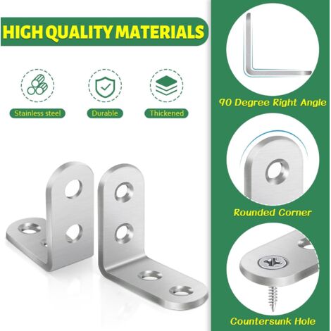 20Pcs Équerre de Fixation Inox 40x40x16mm, Équerre Angle 90 Degrés en ...