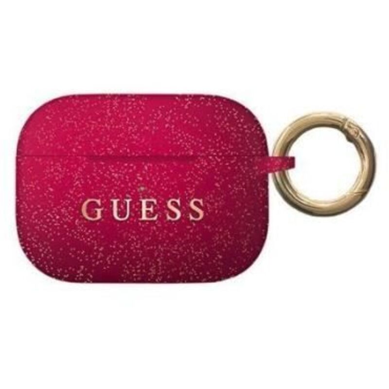 Silicone Case - GUESS - Airpods Pro - Fuchsia Pink - Gold Logo ...
