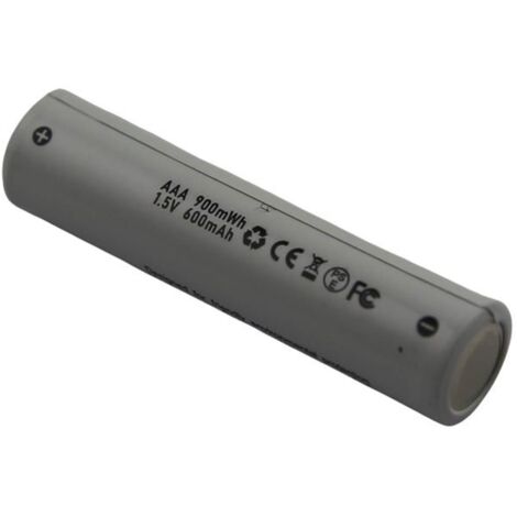 AAA Battery with USB-C Charging Port Li-ion 1.5V 600mAh 0.9Wh ...
