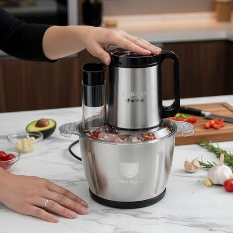Multifunction Electric Chopper 6-in-1 800W 3L Stainless Steel Sokany Silver