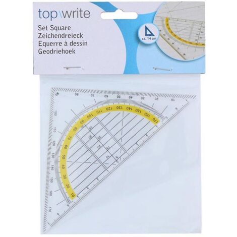Ruler - TOPWRITE - 3-in-1 geometric triangle - 14 cm - Multicolored ...