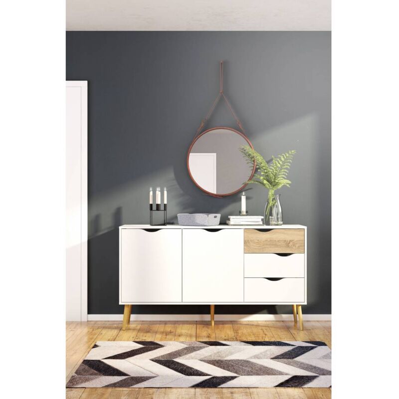 KIT CREDENZA 2 ANTE + 3 CASSETTI 147X39X91 OSLO