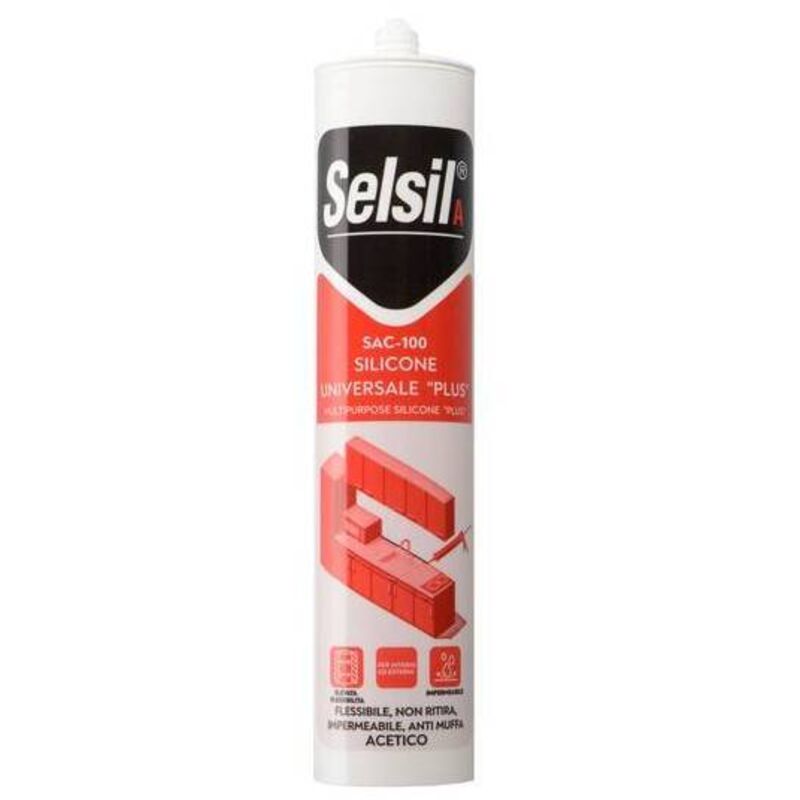 25 x SELSIL SILICONA AC TICA PLUS SAC-100 BLANCO 280 ML