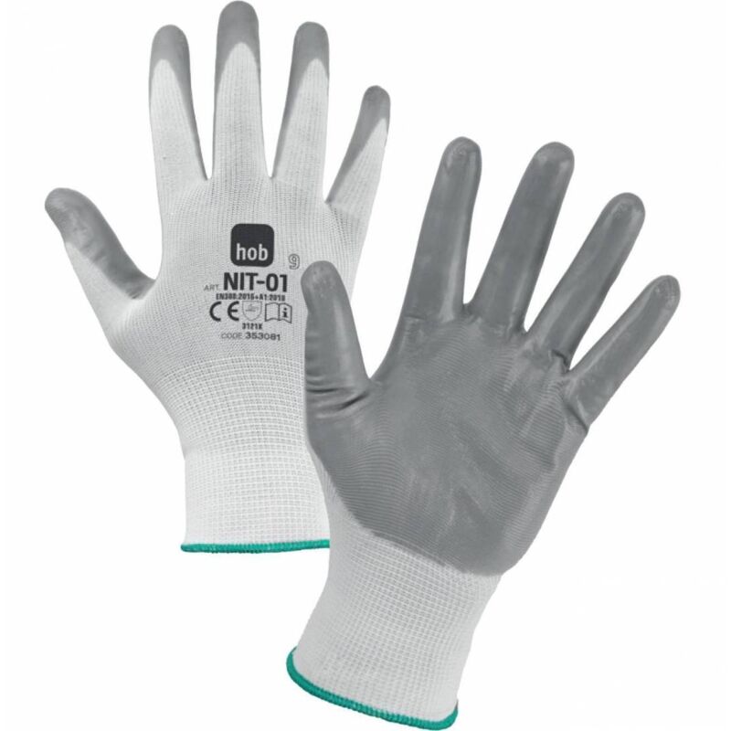 12 x GUANTI HOB POLIESTERE/NITRILE NBR NIT-01 TG. 8