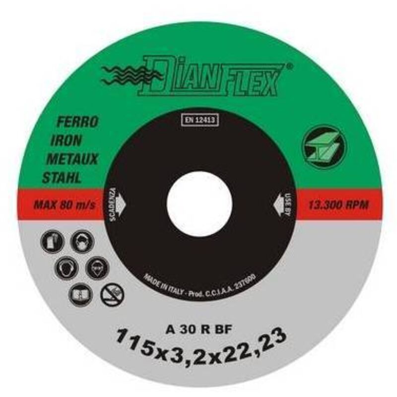 DISCO ABRASIVO PER FERRO Misura: mm 115 x sp. 3.2 Ferro