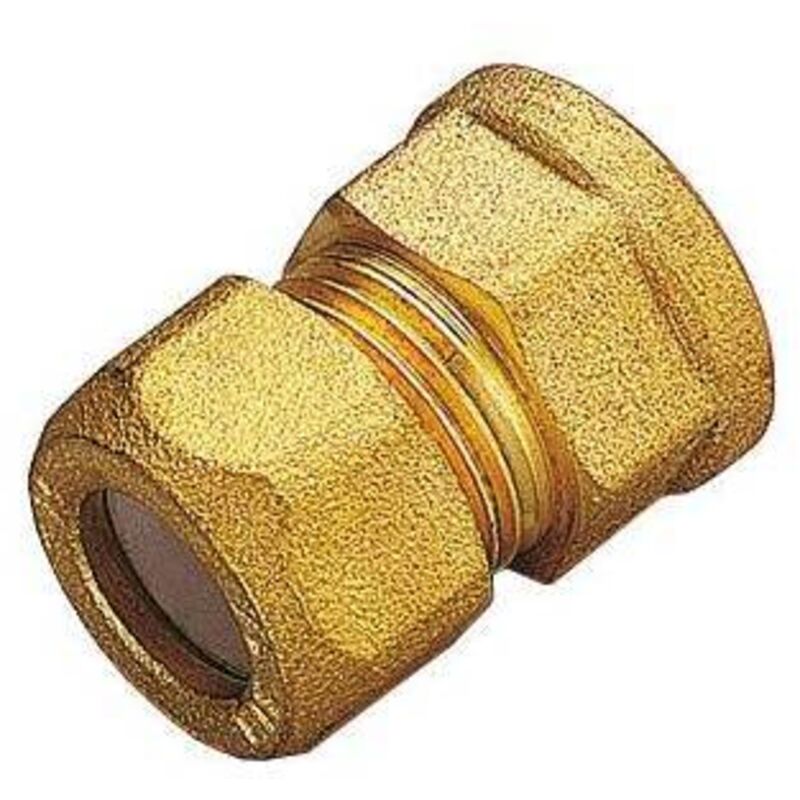 10 x RACCORDO OTTONE DIRITTO BICONO FEMM GAS 14X1/2