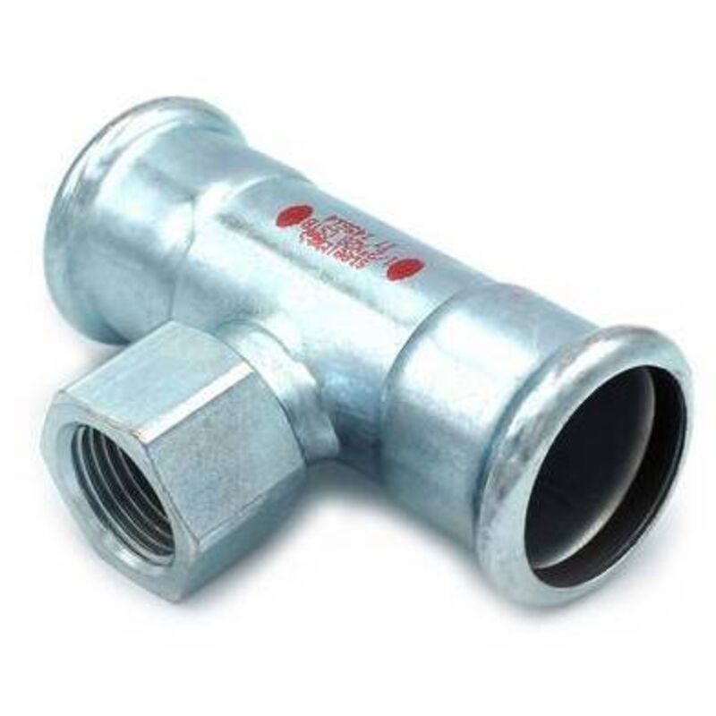 T con derivación rosca F a prensar en acero al carbono. Serie Steel ...