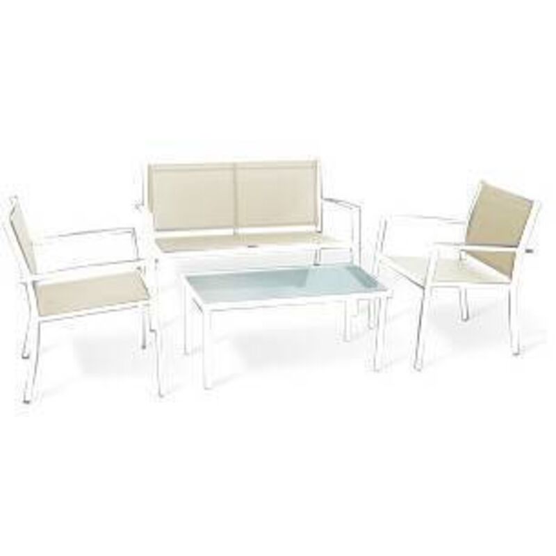 Sof C Santiago Acero 4 piezas Blanco/Tortora