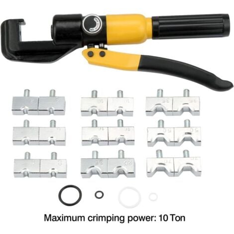 Pince à sertir hydraulique 10 tonnes 9 matrices, outil de sertissage hydraulique, pince à sertir ...