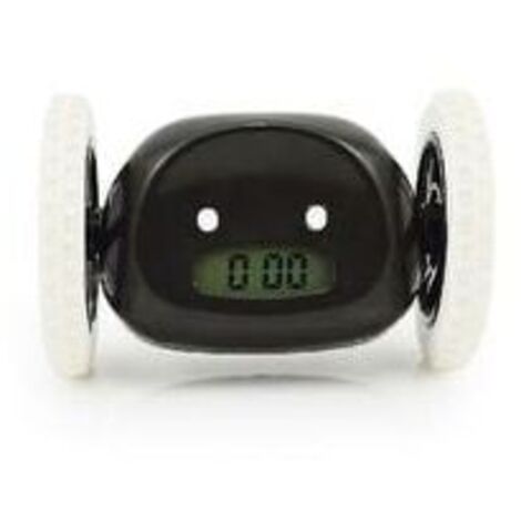 Runaway Alarm Clock On Wheels, Black