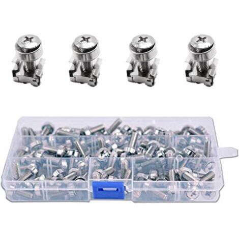 50 Sets M6 Square Hole Hardware Cage Nuts & Mounting Screws Washers for ...