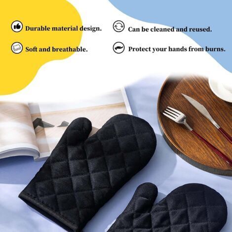 4 Piece Heat Resistant Oven Gloves Kit with Home Use, Non-Slip, Oven ...