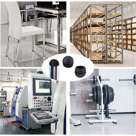 25 mm Black round chair plug plug Stack Furniture foot ribbed round ...