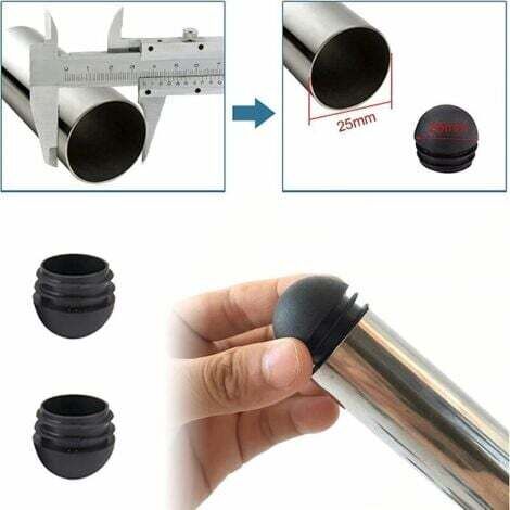 25 mm Black round chair plug plug Stack Furniture foot ribbed round ...